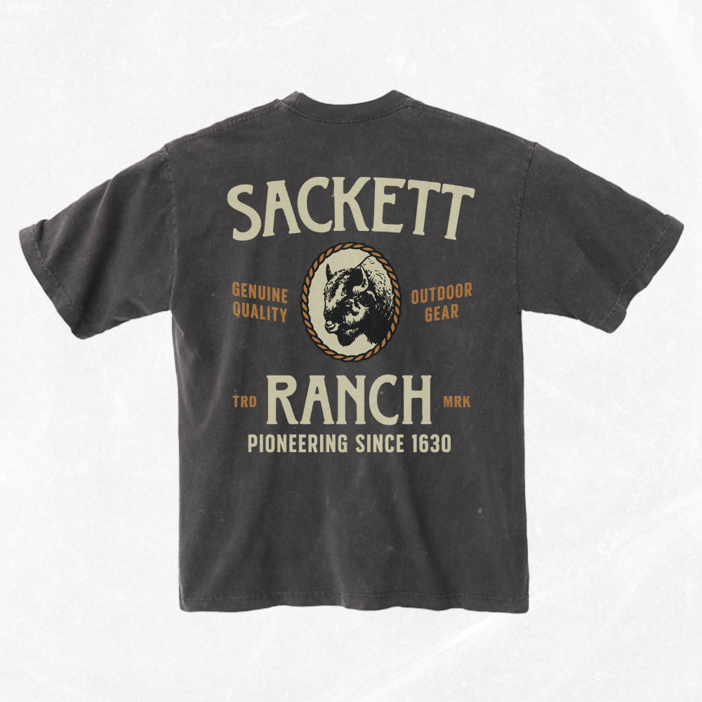 Sackett Ranch Heritage Tee: Handmade Unisex Western Tee | Made in USA