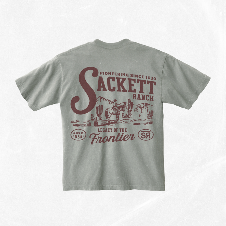Sackett Ranch Pioneer Tee: Handmade Unisex Western Tee | Made in USA