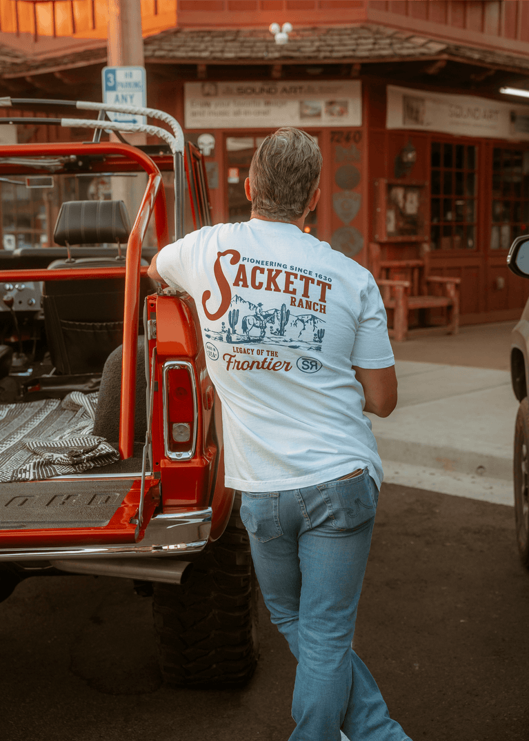Sackett Ranch Pioneer Tee: Handmade Unisex Western Tee | Made in USA